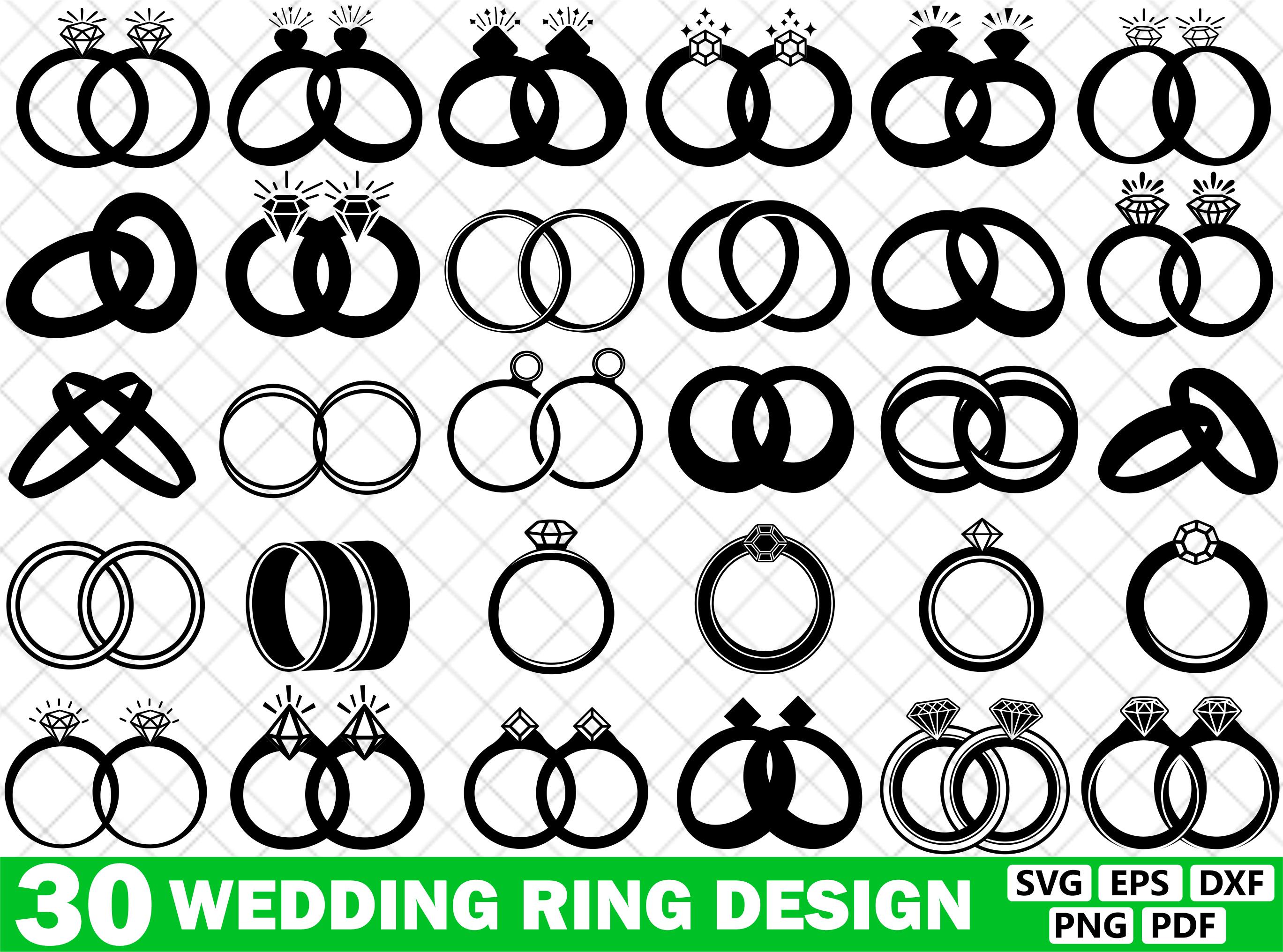 Weeding Ring SVG Bundle, Marriage Ring Clipart, Engagement Ring ...