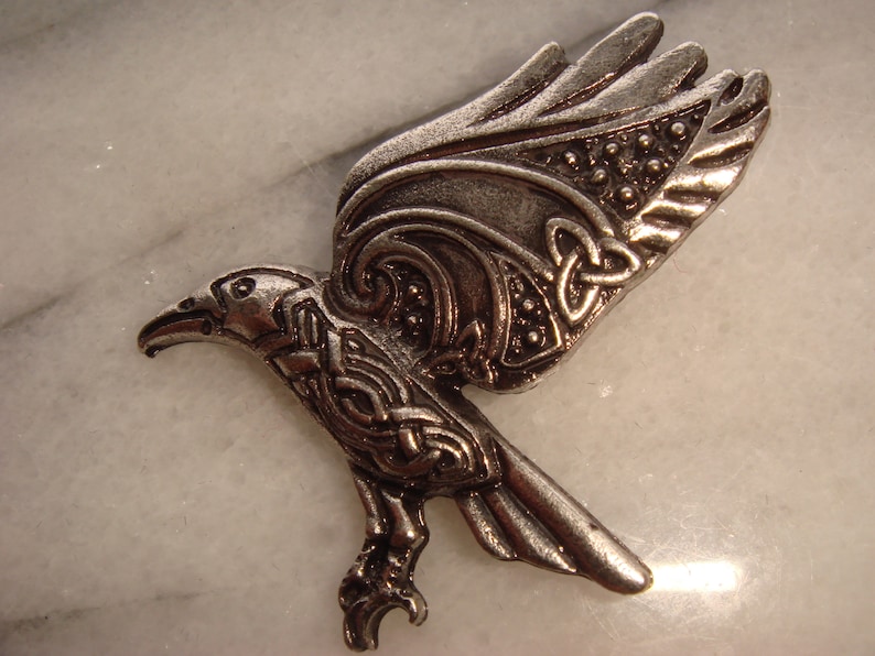 Pagan Celtic Knot Morrigan Flying Crow W Triquetra On Wing w | Etsy