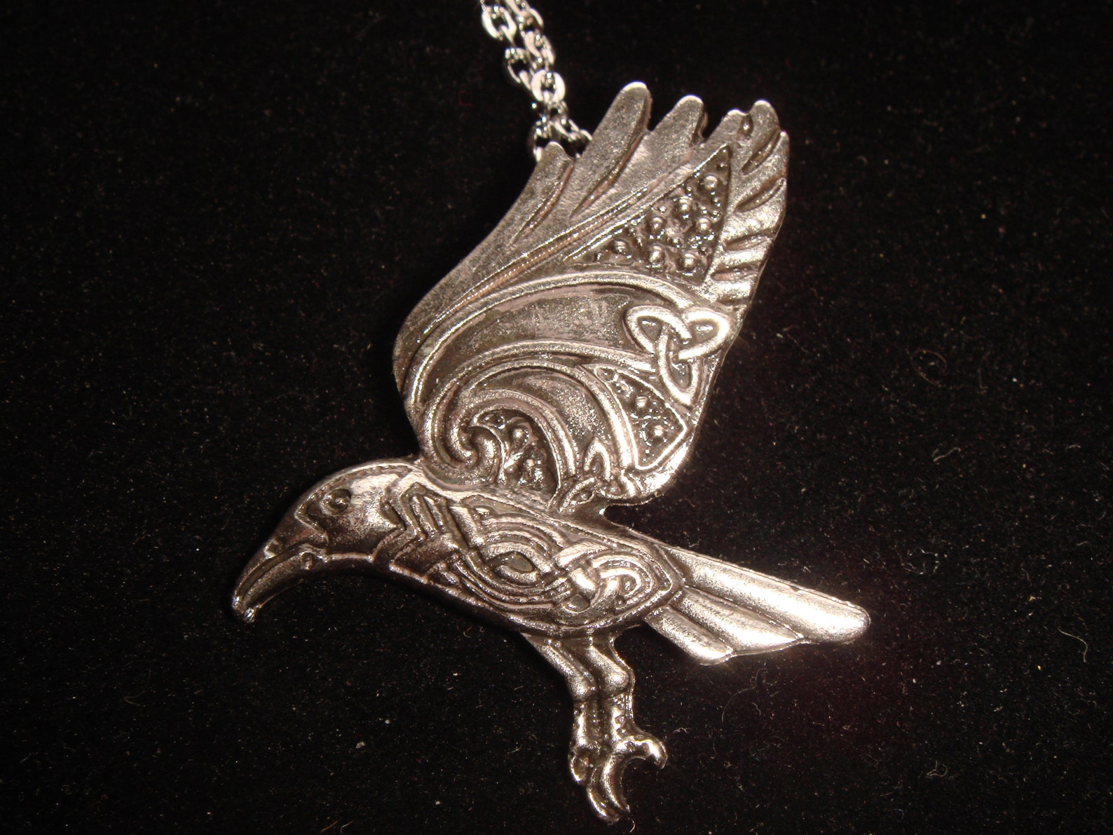 Pagan Celtic Knot Morrigan Flying Crow W Triquetra on Wing W - Etsy