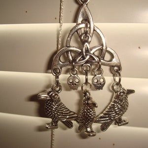 Celtic 3d Crows the Morrigan on Triquetra W Wee Charms Swinging Clip on ...