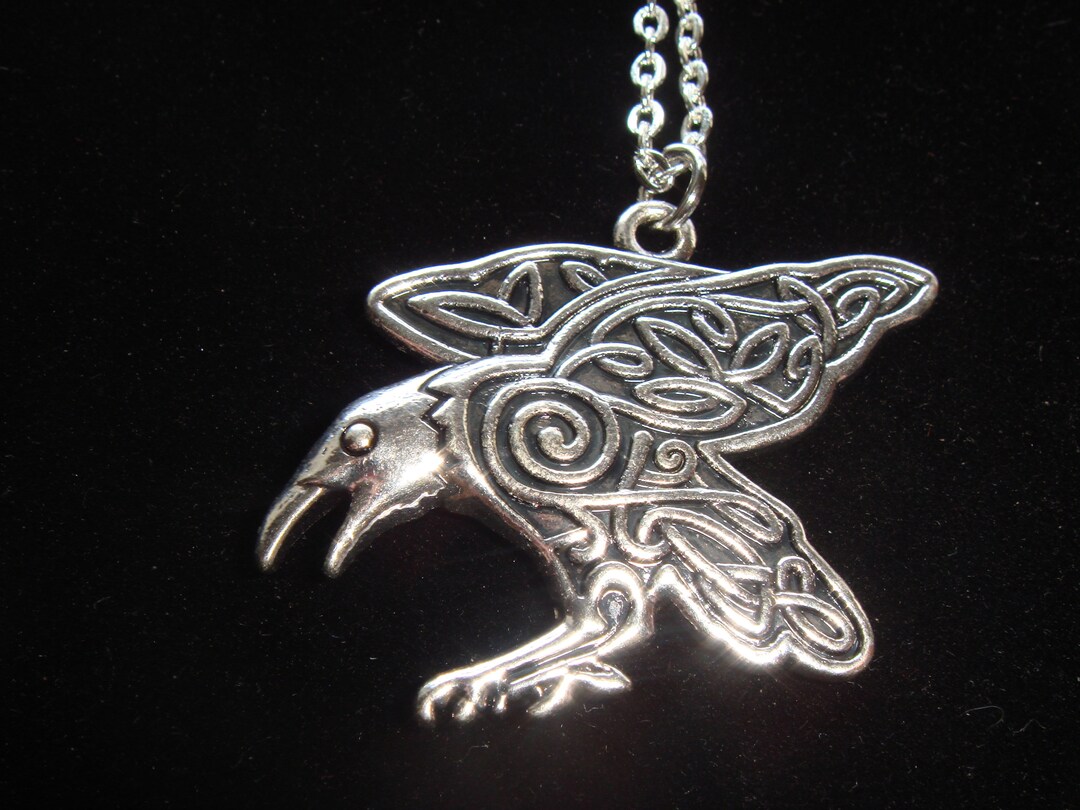 Pagan Celtic Knot Morrigan Flying Crow Dblsided W Crow Toggle - Etsy