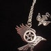 Celtic Pagan Morrigan Flying Crow Raven W Pentacle Dblsided W Crow ...