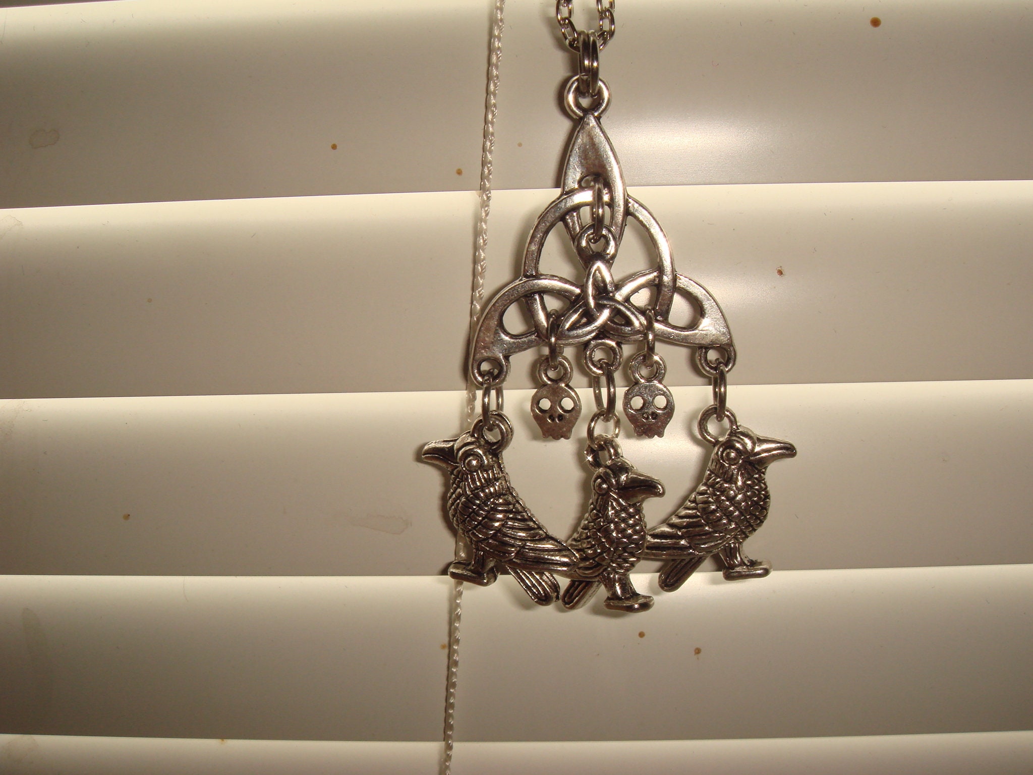 Celtic 3d Crows the Morrigan on Triquetra W Wee Charms Pendant Set W ...