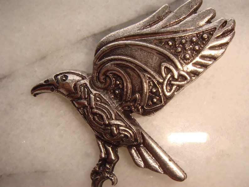 Pagan Celtic Knot Morrigan Flying Crow W Triquetra On Wing w | Etsy