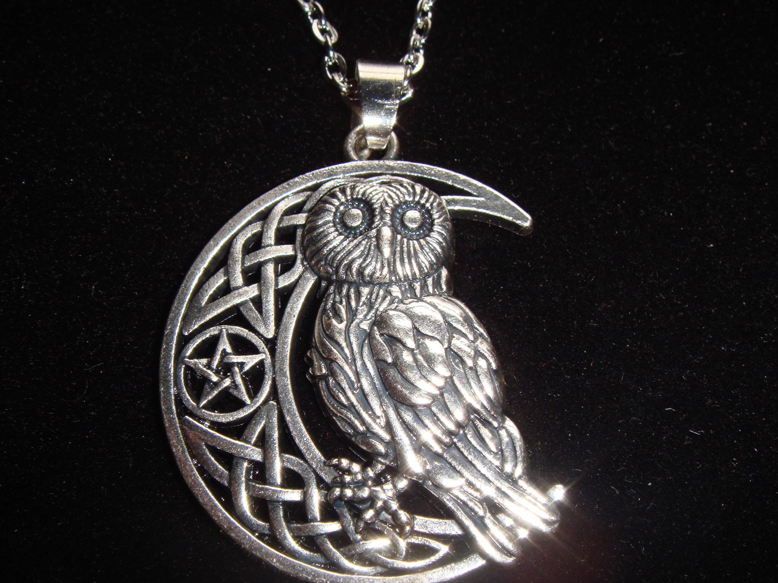 Pagan Celtic Hecate Minerva Owl W Moon W Pentacle W Toggle - Etsy