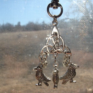 Celtic 3d Crows the Morrigan on Triquetra W Wee Charms Swinging Clip on ...