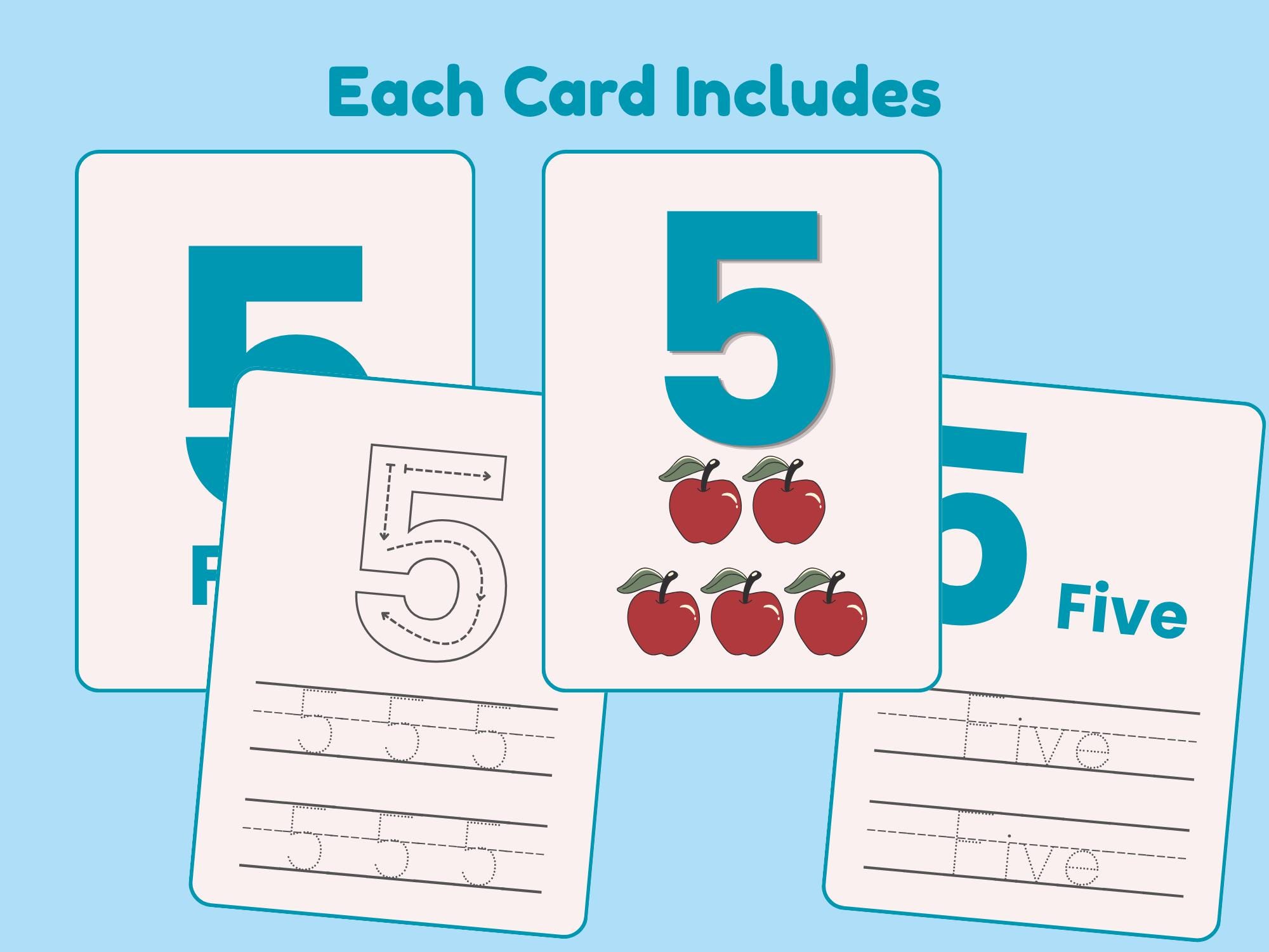 Number Flashcards 1–10 Printable | Preschool Math Activity | Counting ...