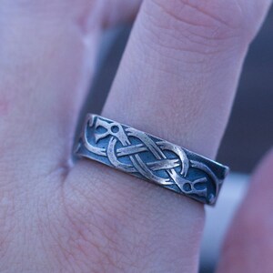 Jormungandr Ring - Jormungand Viking Jewelry - Celtic Knot Band Ring ...