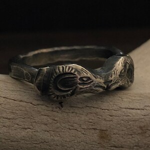 Ram Head Ring Thor Viking Torc Inspired Ram Horns Silver Viking Jewelry ...