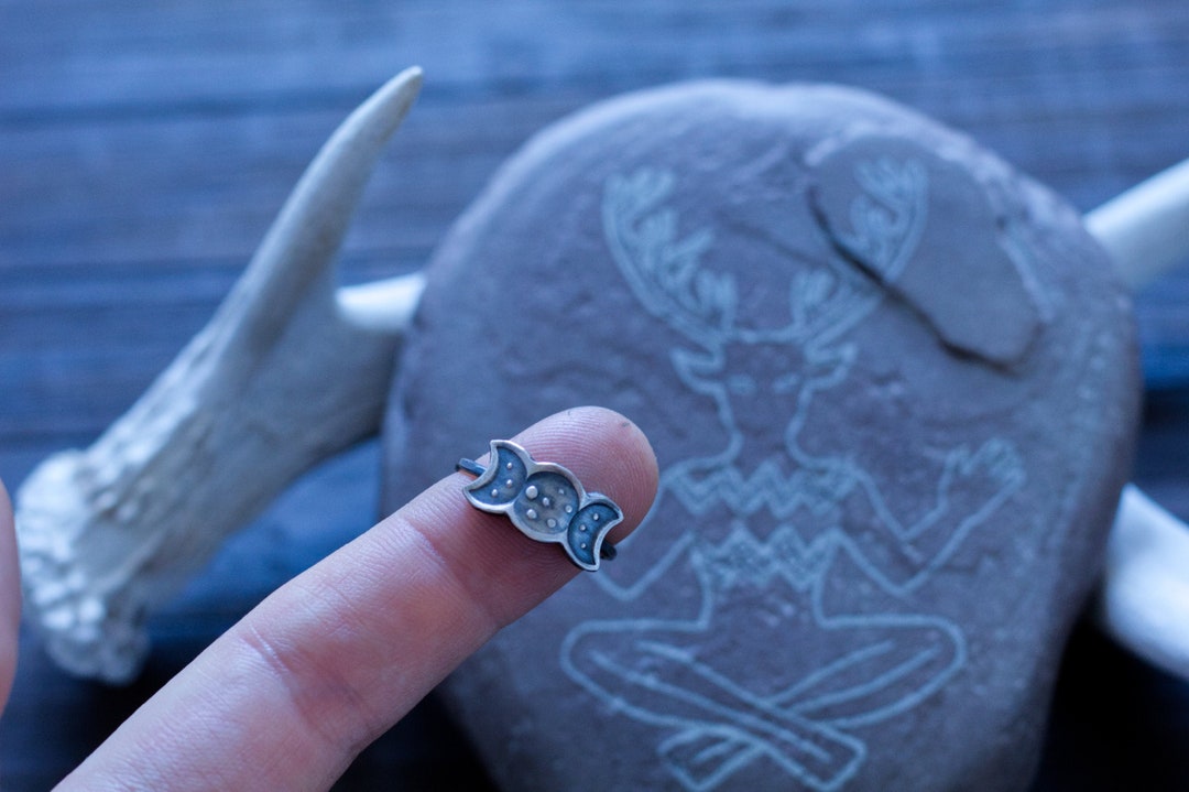 Witchy Jewelry - Triple Moon Goddess - Wiccan Ring - Sterling Silver ...
