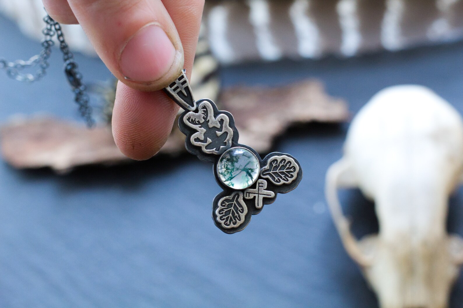 Horned God - Shaman Necklace - Cernunnos Pendant - Bindrune - Bind Rune ...