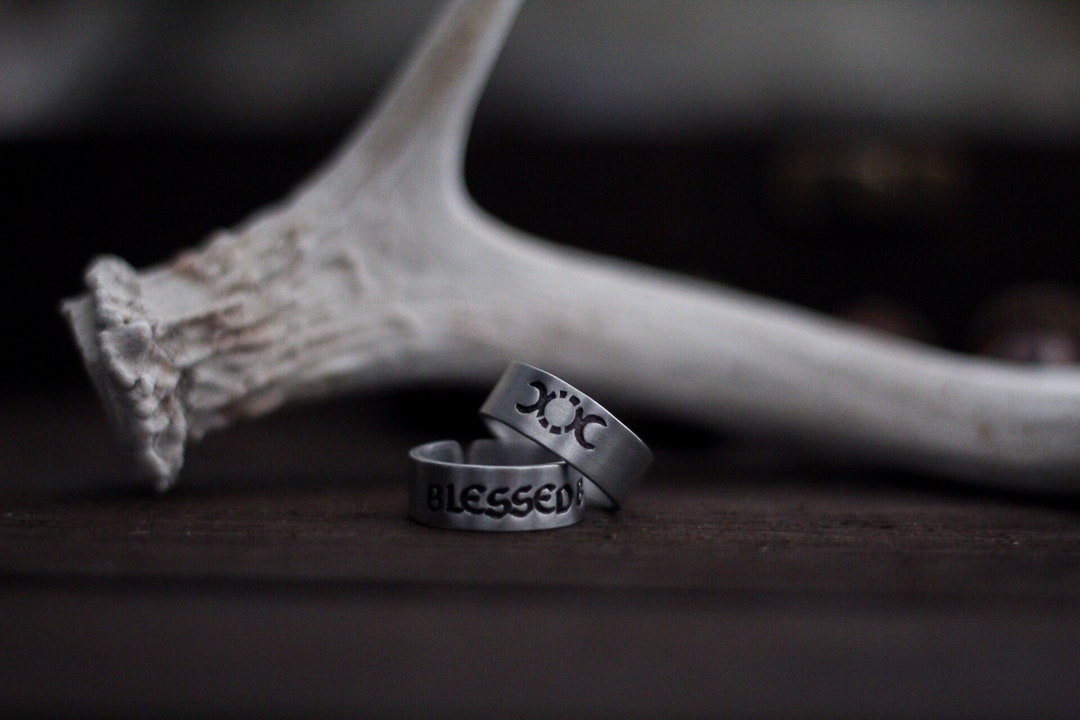 Wiccan Triple Moon Goddess Ring, Mystical Celtic Knot Adjustable, Pagan ...