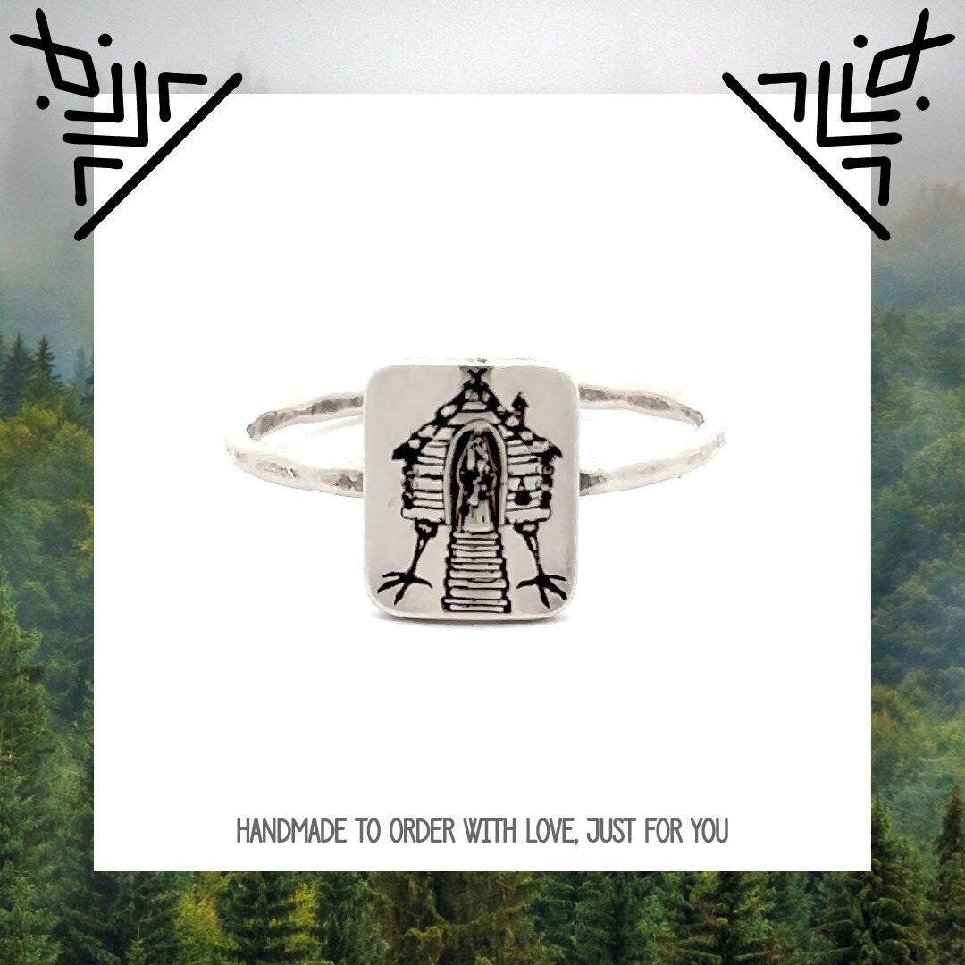 Baba Yagas House on Chicken Legs - Sterling Silver Stacking Ring ...