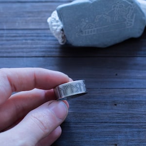 Viking Jewelry - Custom Silver Viking Rune Ring - Rune Rings for Men ...