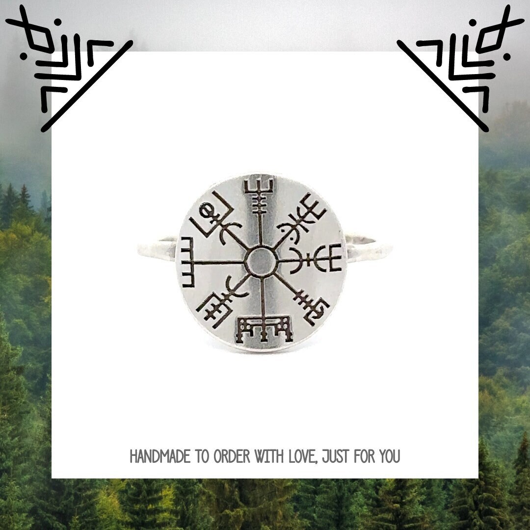 Vegvisir Ring - Icelandic Viking Jewelry - for Women - Viking Compass ...