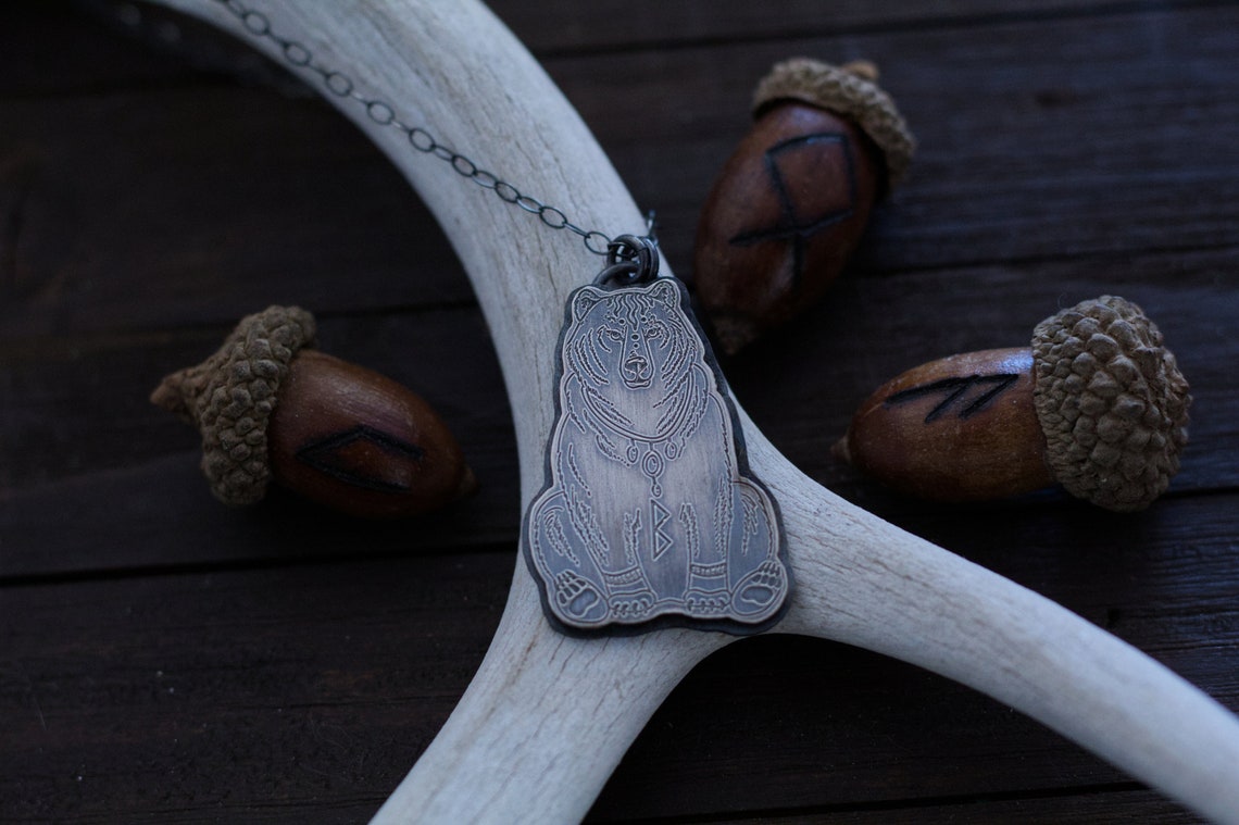 Berkano Rune Bear Pendant Fertility Healing Elder Futhark | Etsy