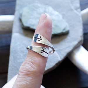 Silver Rune Ring - Viking Jewelry - Silver Wrap Around Thumb Rings ...