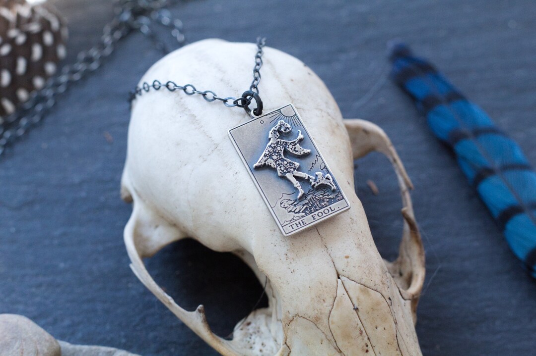The Fool Tarot Card Necklace Pendant Sterling Silver Witchcraft Jewelry ...