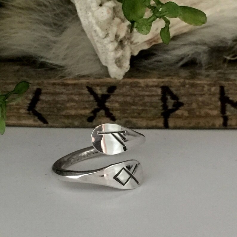 Silver Rune Ring Viking Jewelry Silver Wrap Around Thumb | Etsy