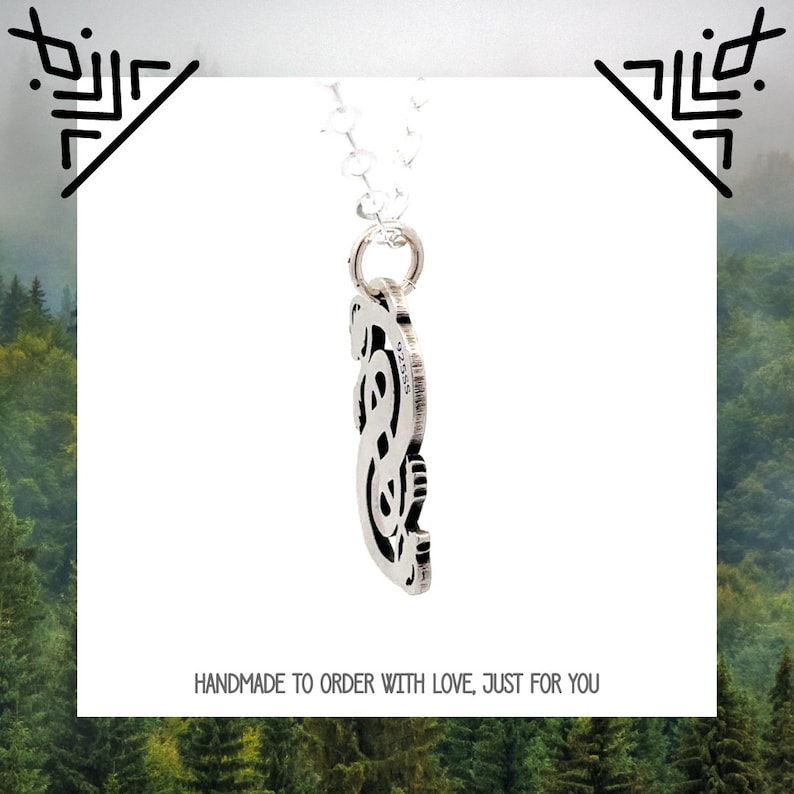 Loki Necklace Pendant - Fine & Sterling Silver - Urnes Snakes - Viking ...