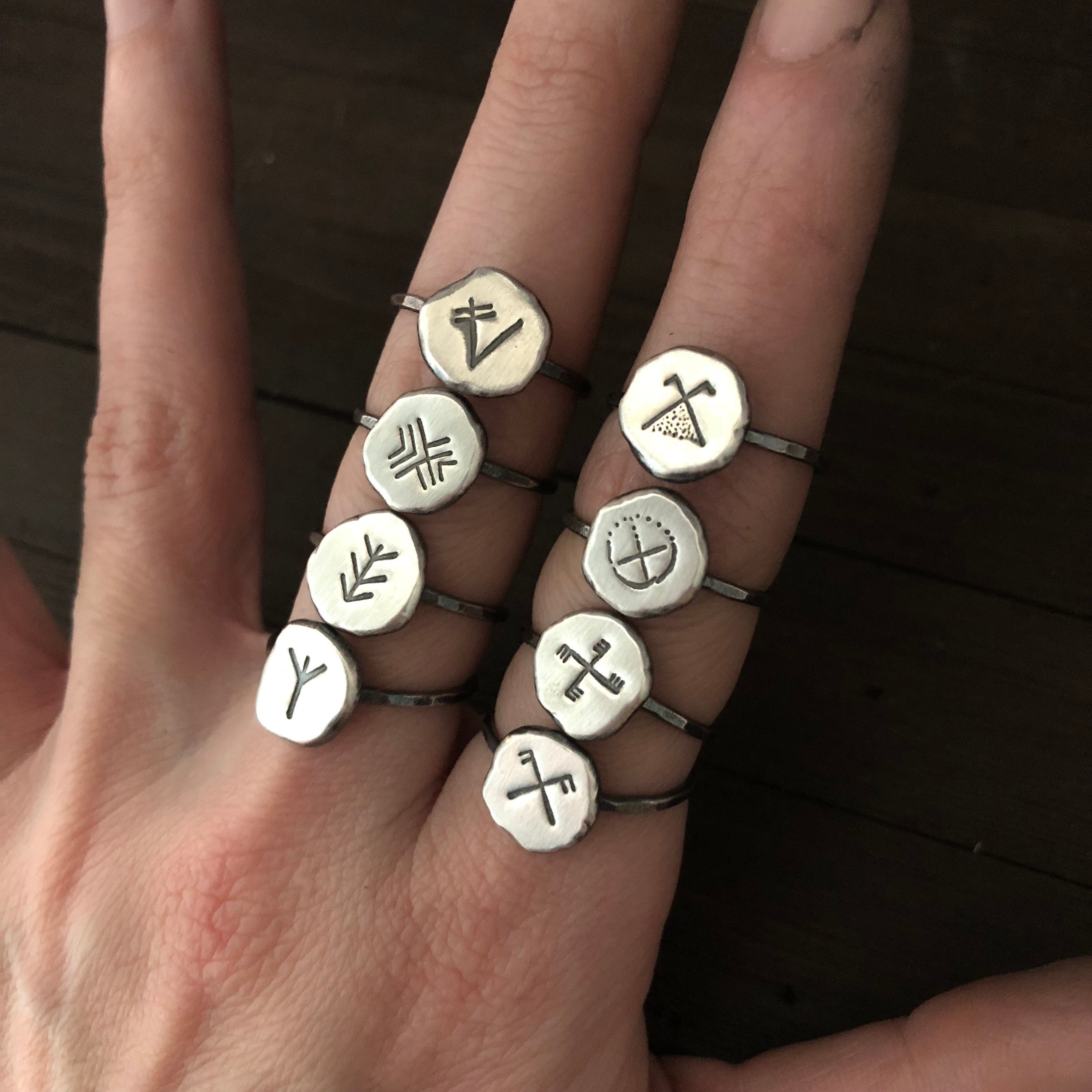 Vinca Symbol Algiz Bind Runes Rune Ring Viking Jewelry - Etsy UK