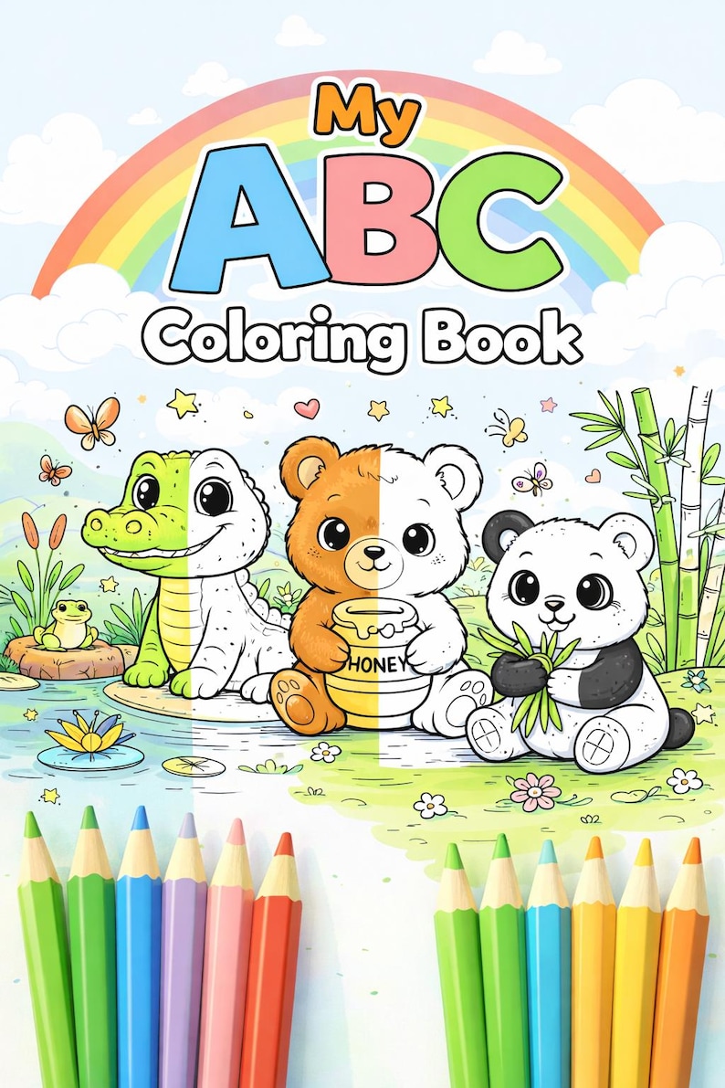 ABC Animal Coloring Book, Instant Download, Preschool Learning Activity ...