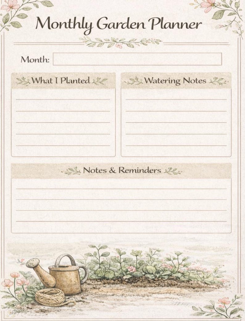 Beginner Gardening Guide Printable Monthly Planting by Zone Garden ...