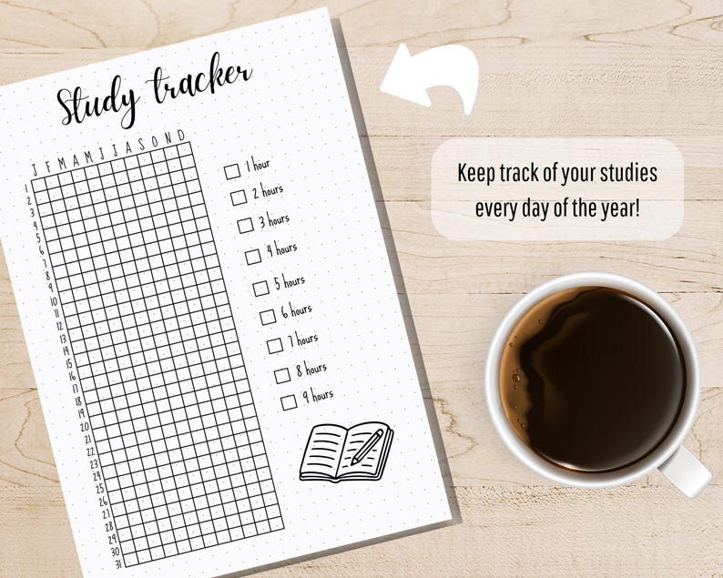 Study Tracker - Student Journal - Student Planner Page - Student Agenda ...