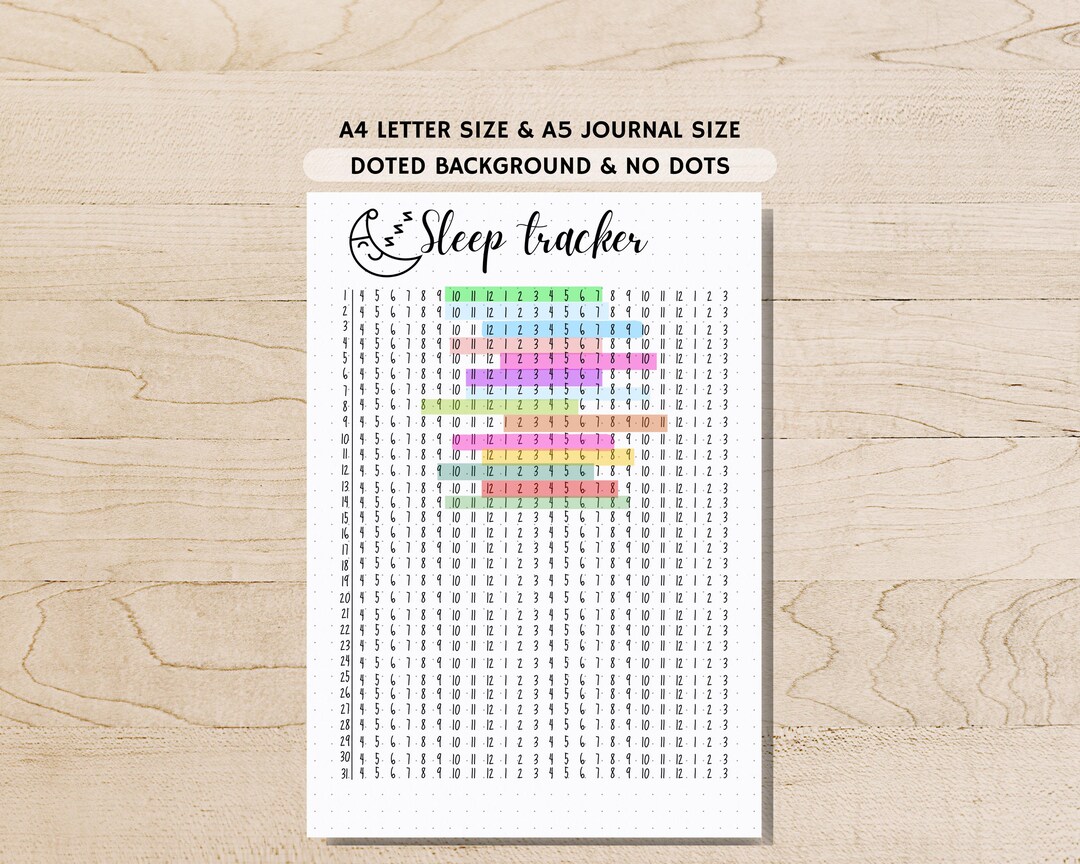 Sleep Tracker Monthly - PRINTABLE Journal Page - Planner Page - Track ...