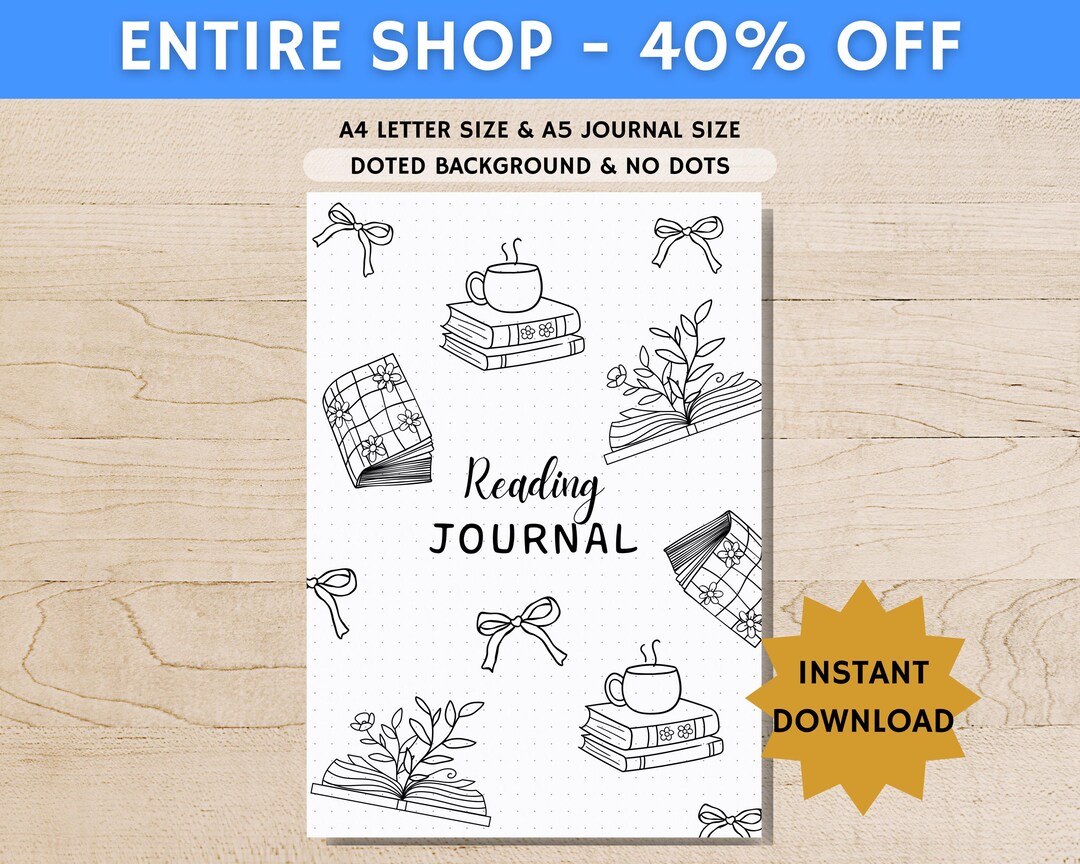 Reading Journal Cover Page - Book Journal Title Page - Reading Tracker ...