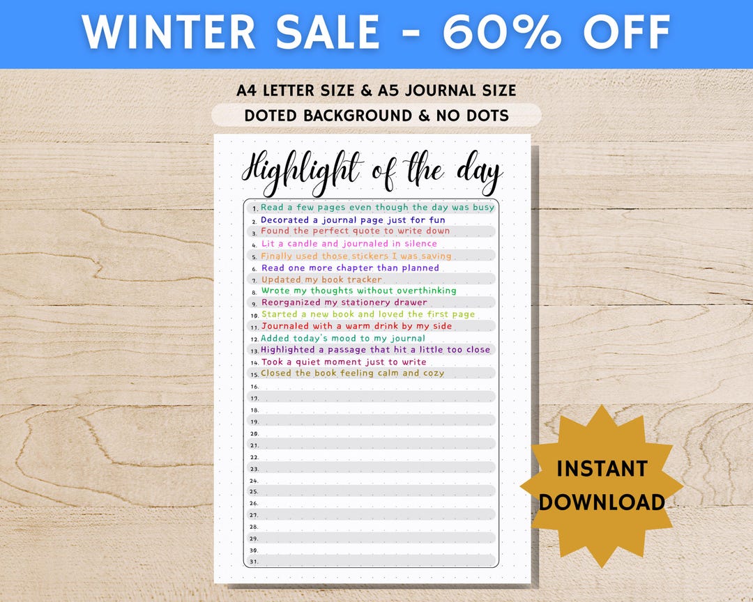 Highlight of the Day - Daily Tracker - Daily Highlight Tracker ...