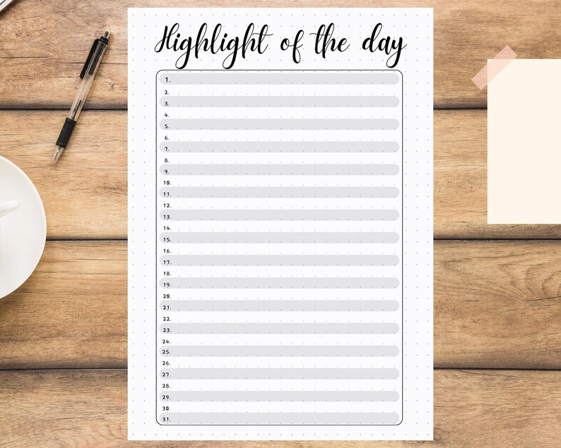 Highlight of the Day - Daily Tracker - Daily Highlight Tracker ...
