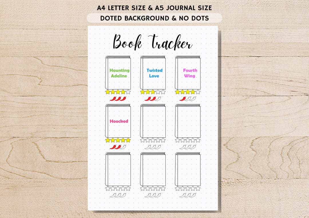Book Tracker - PRINTABLE Journal Page - Book Journal - Reading Log ...