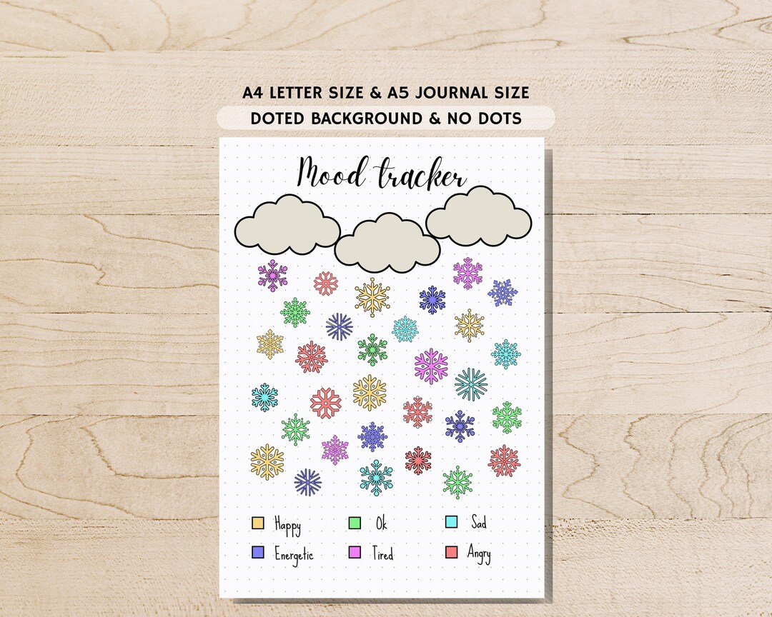 Winter Mood Tracker - Printable Journal Page - Snow Cold Theme ...