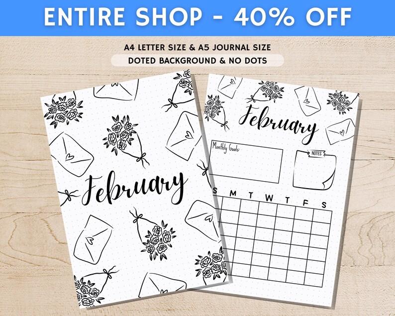 February Title Page and Calendar - Valentines Day Theme - Journal Title ...