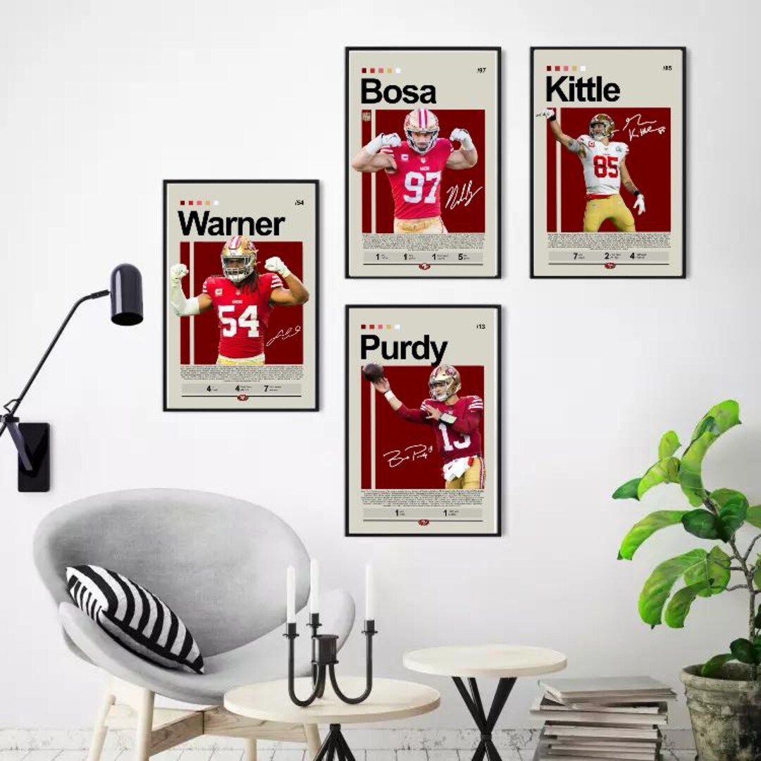 San Francisco 49ers Select Player Poster NFL Wall Art Minimalist Sports ...