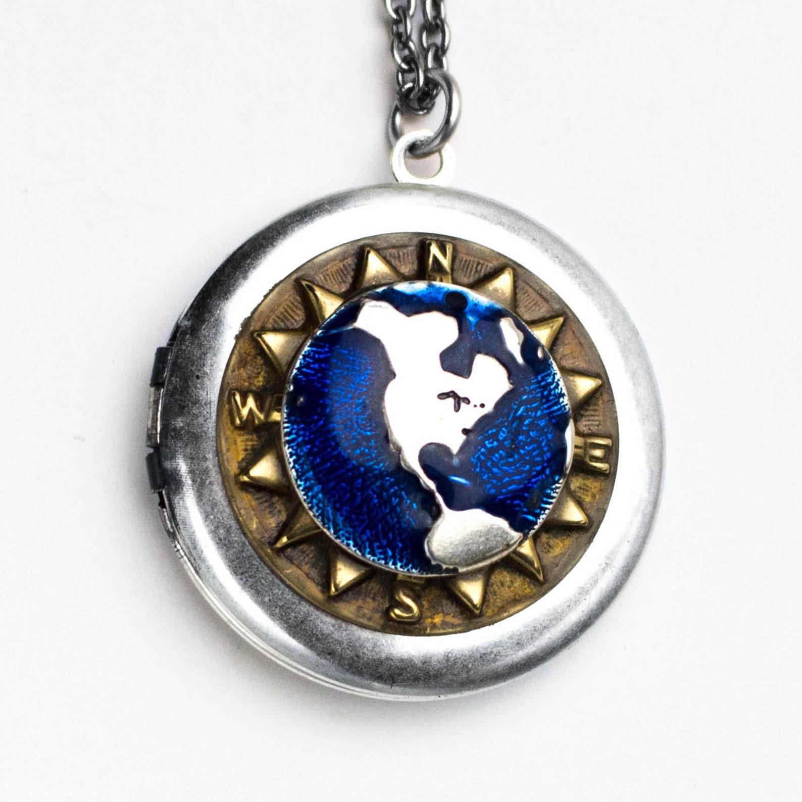 World Map Locket World Map Necklace Locket Necklace Earth - Etsy
