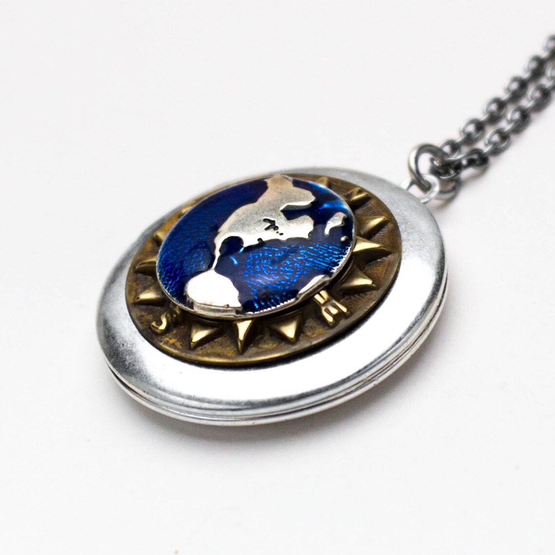 World Map Locket World Map Necklace Locket Necklace Earth - Etsy