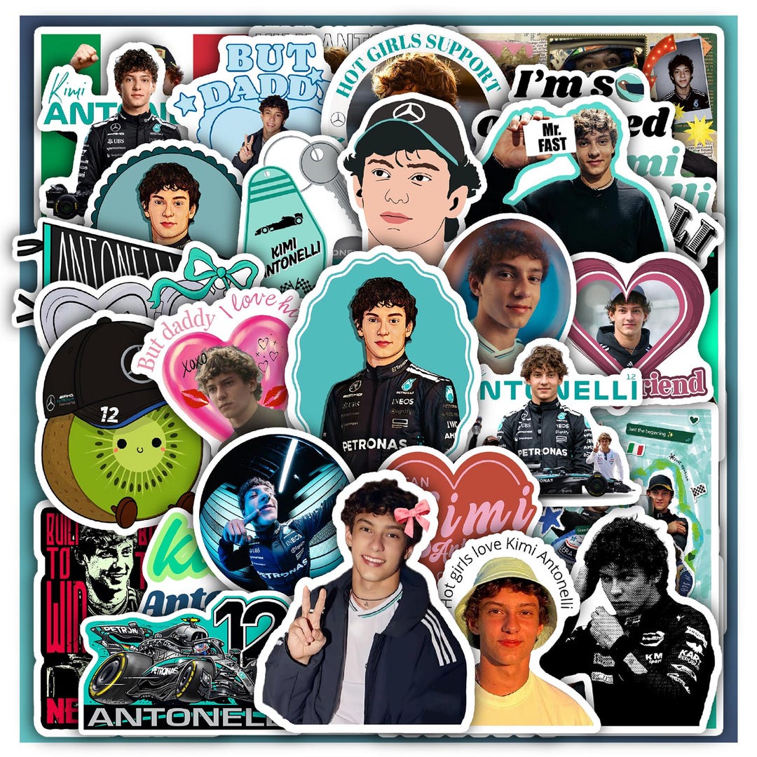 Kimi Sticker Sheet Antonelli – Formula Racing Car Vinyl Decals 40 ...