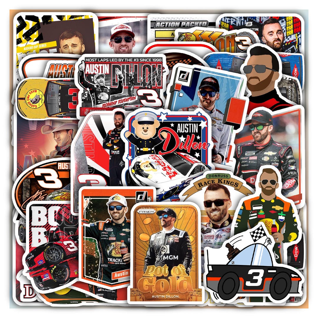 Austin Sticker Sheet Dillon- Stock Car Racing , Racing Fan Vinyl Decals ...
