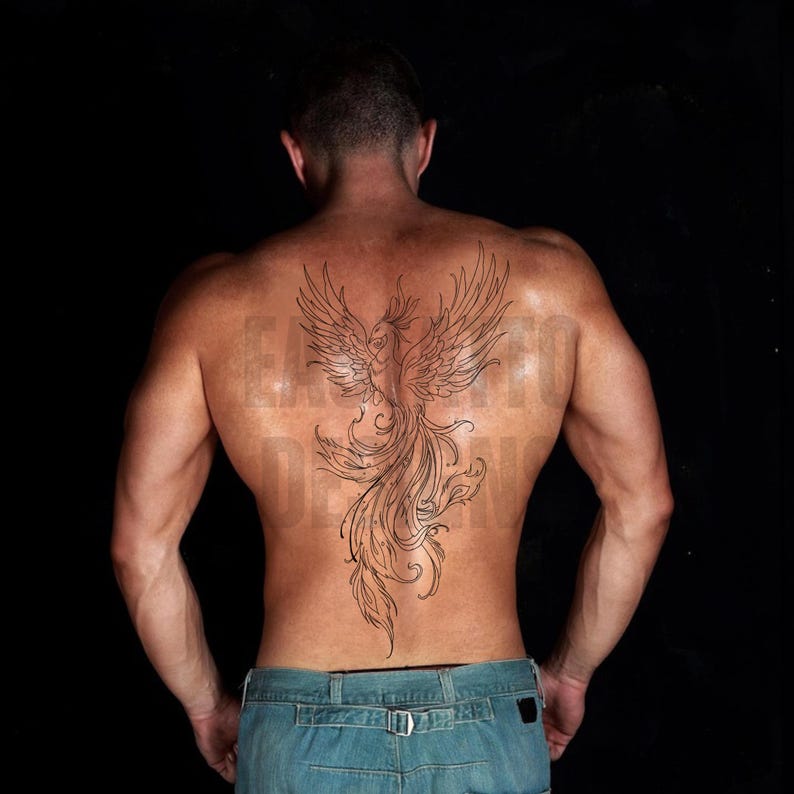 Phoenix Tattoo Design | Elegant Rising Phoenix Digital Download ...