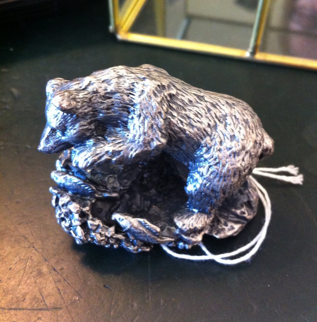 Bear Fishing Cast in Pewter, 2" Figurine - Etsy