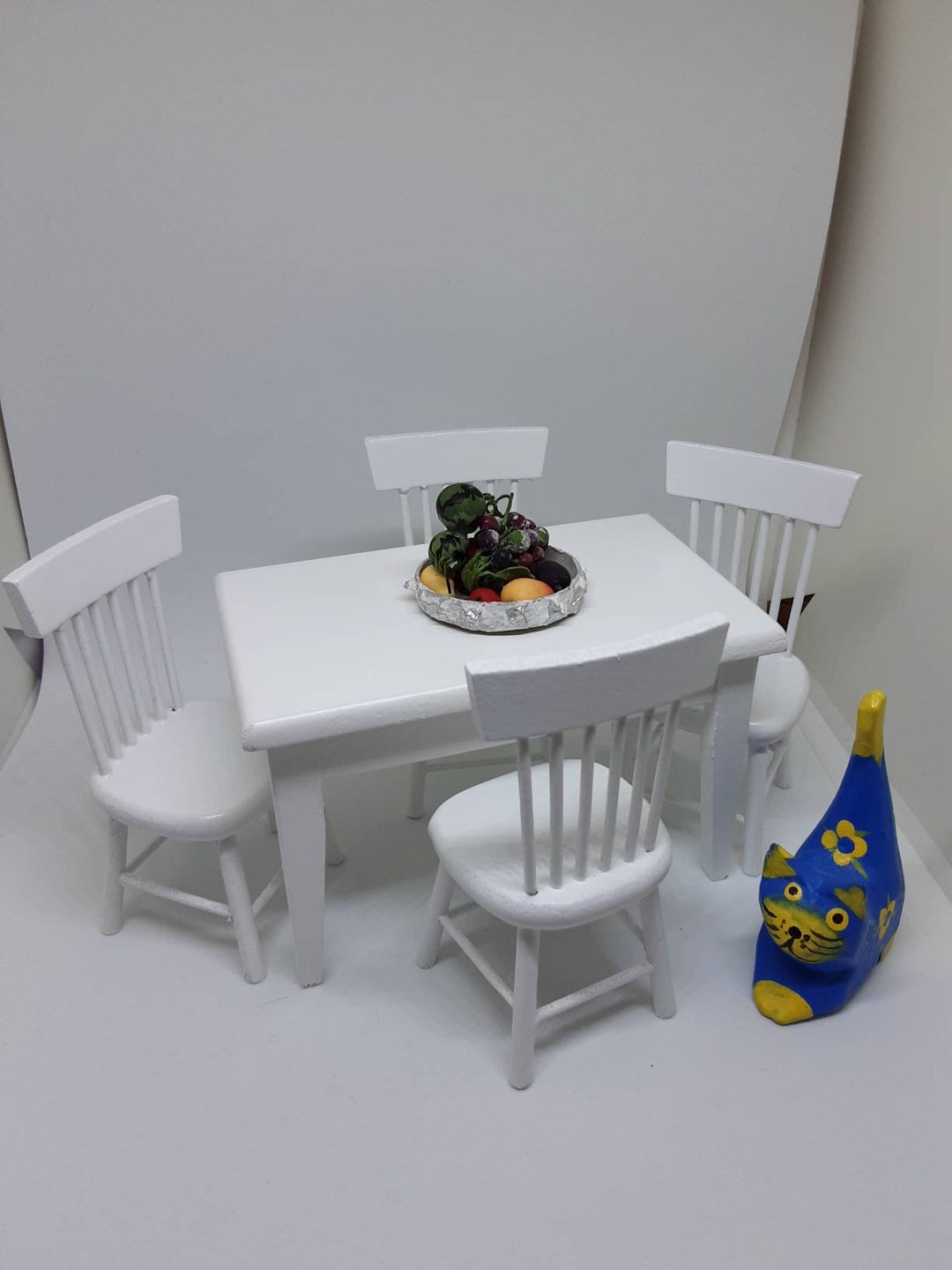 Dollhouse Kitchen Table & Chairs, White , to Scale 1"=12", Nice Set - Etsy