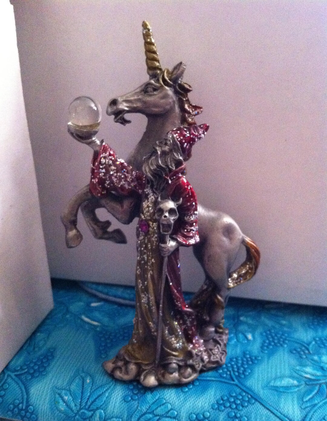 Pewter Wizard Figurine, 4.25 " Detailed Figure With Unicorn, Choice of ...
