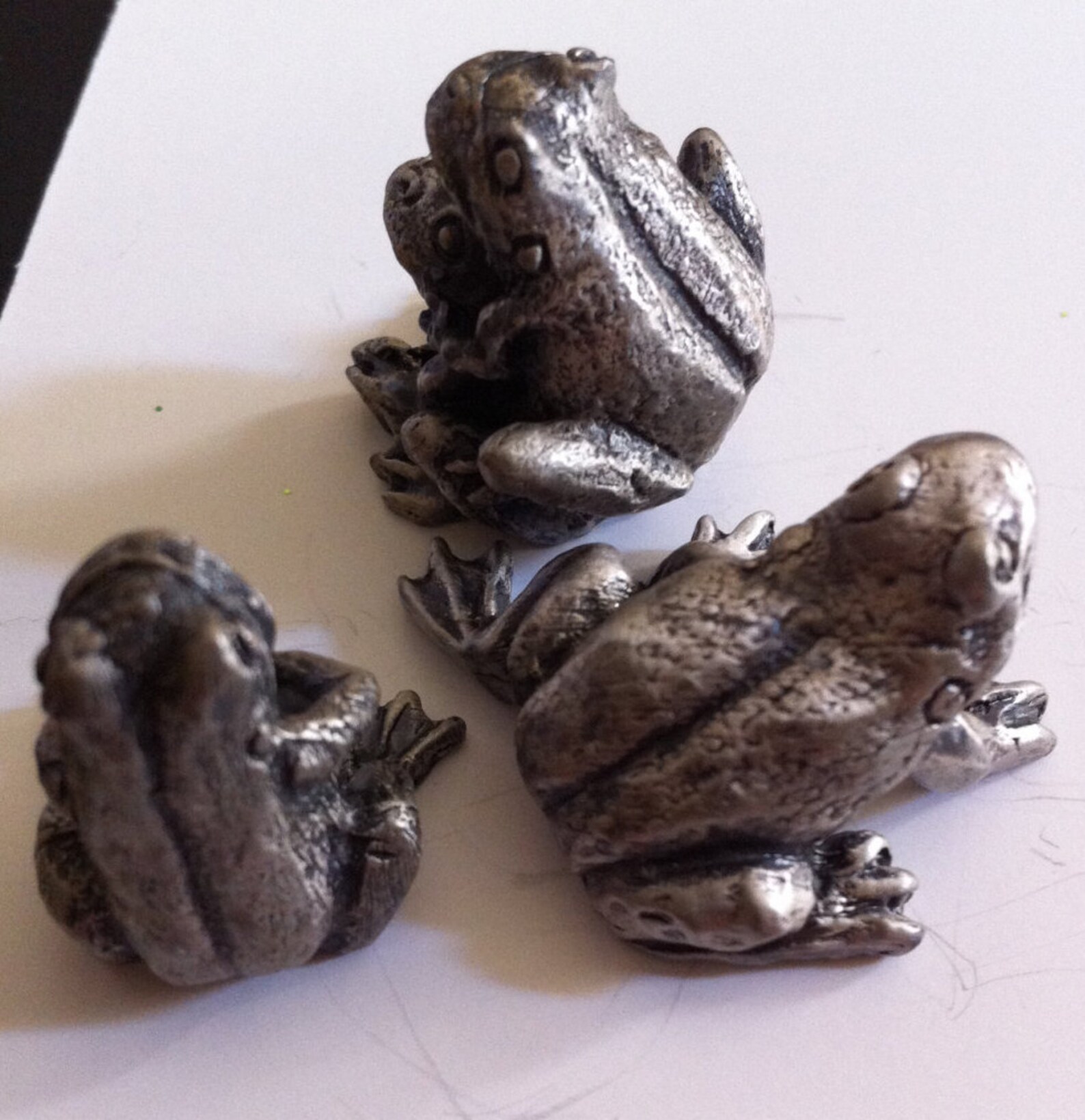 Pewter Frog Figures Set of 3 Height .75to 1.25 - Etsy