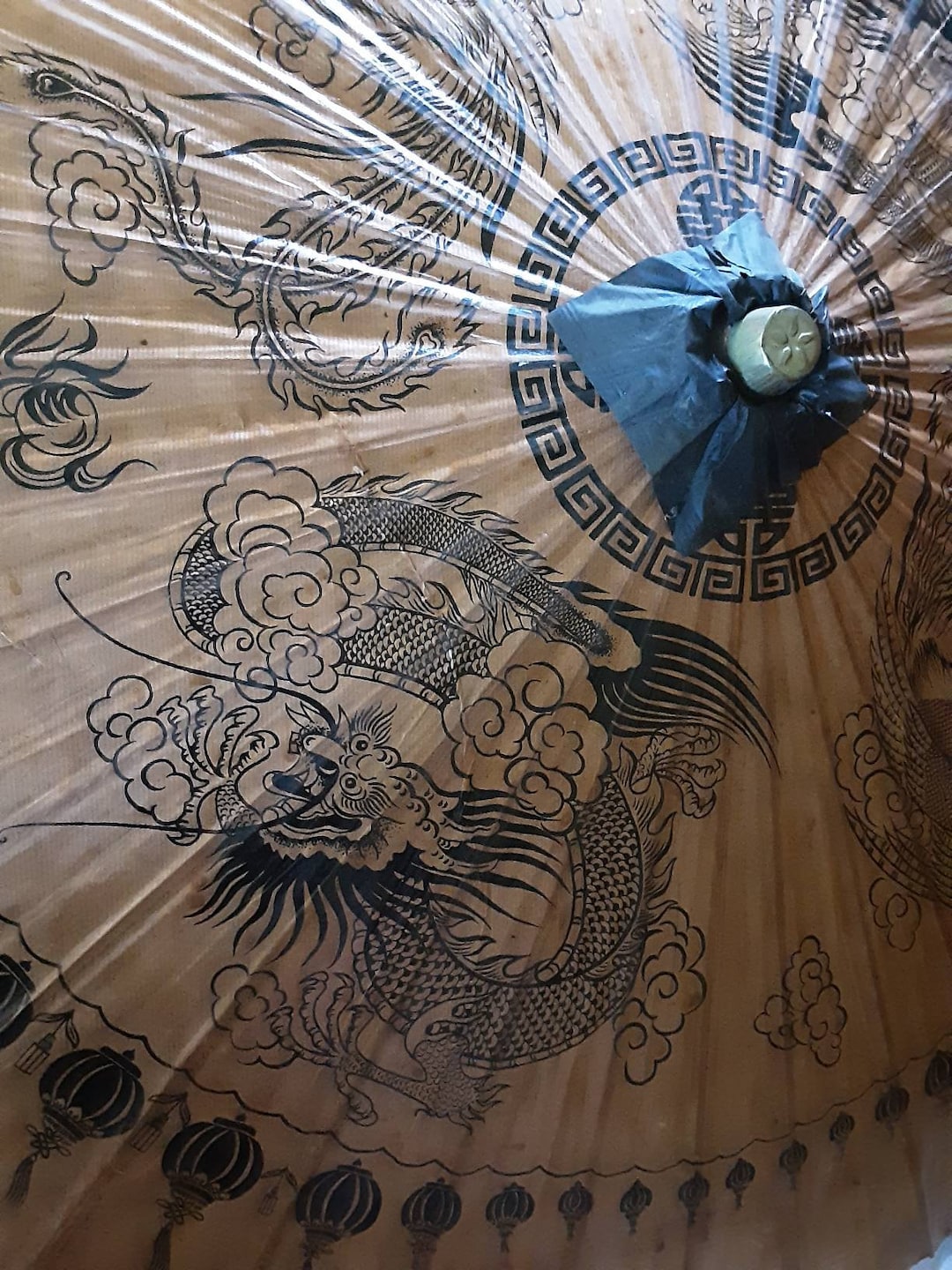 Parasol 40 Inches Featuring Dragons, Hand Painted, Catches Made With ...