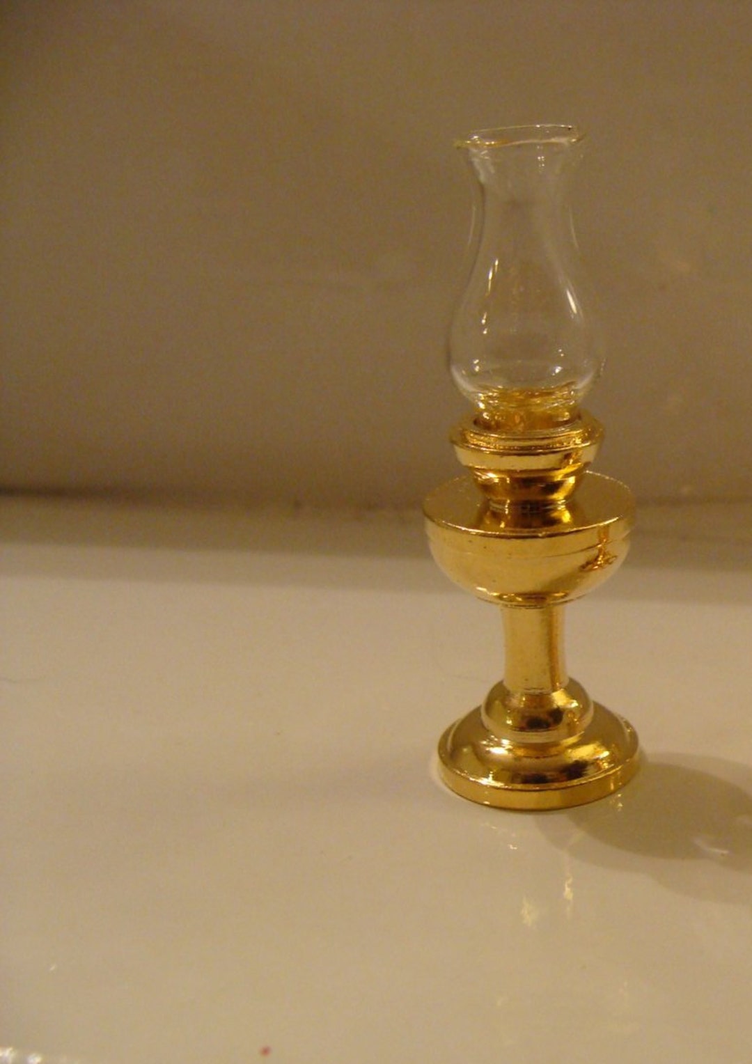 Oil Lamp Miniature for Dollhouse, Glass or Acrylic Shade - Etsy