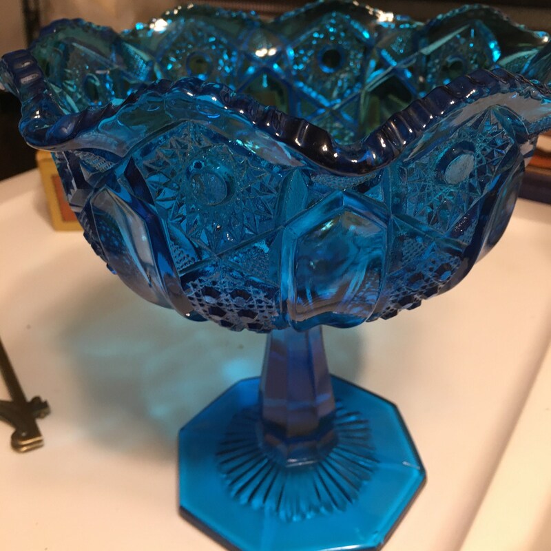 Blue Glass Compote - Etsy