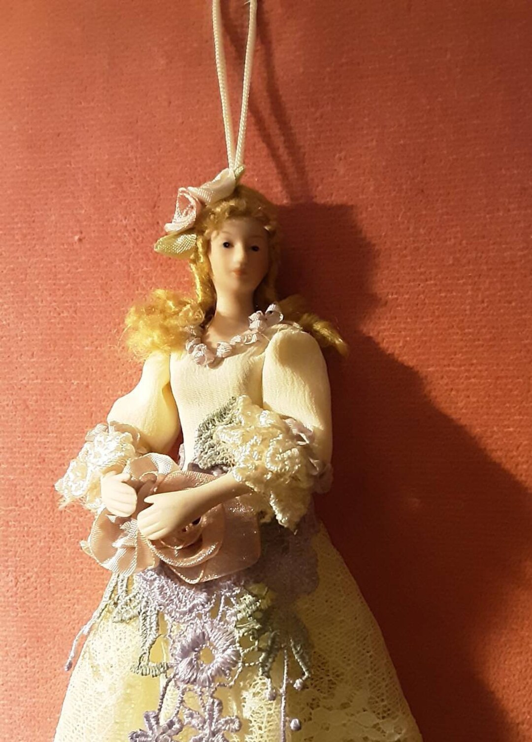 Doll, A Lacey Convert to A Hanging Ornament When off the Stand ...
