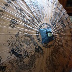 Parasol 40 Inches Featuring Dragons, Hand Painted, Catches Made With ...